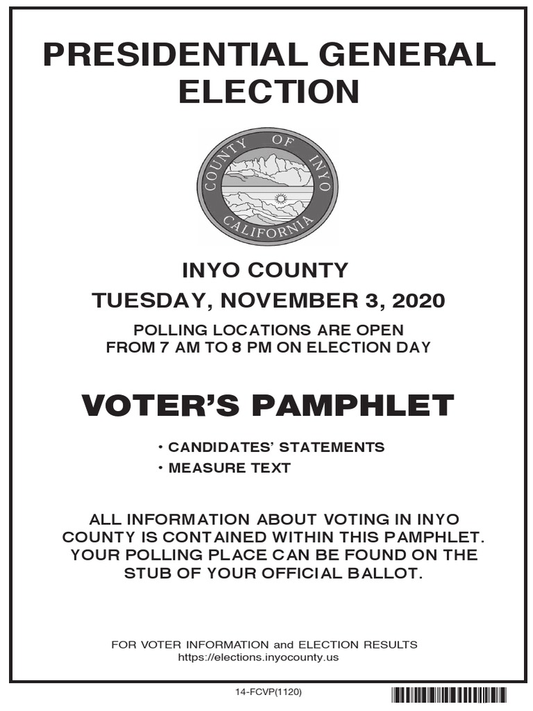 Presidential General Election: Voter'S Pamphlet | PDF | Voting ...