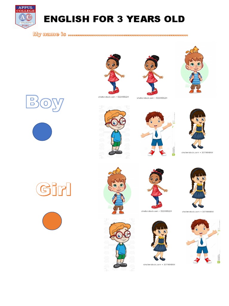 English For 3 Years Old | PDF