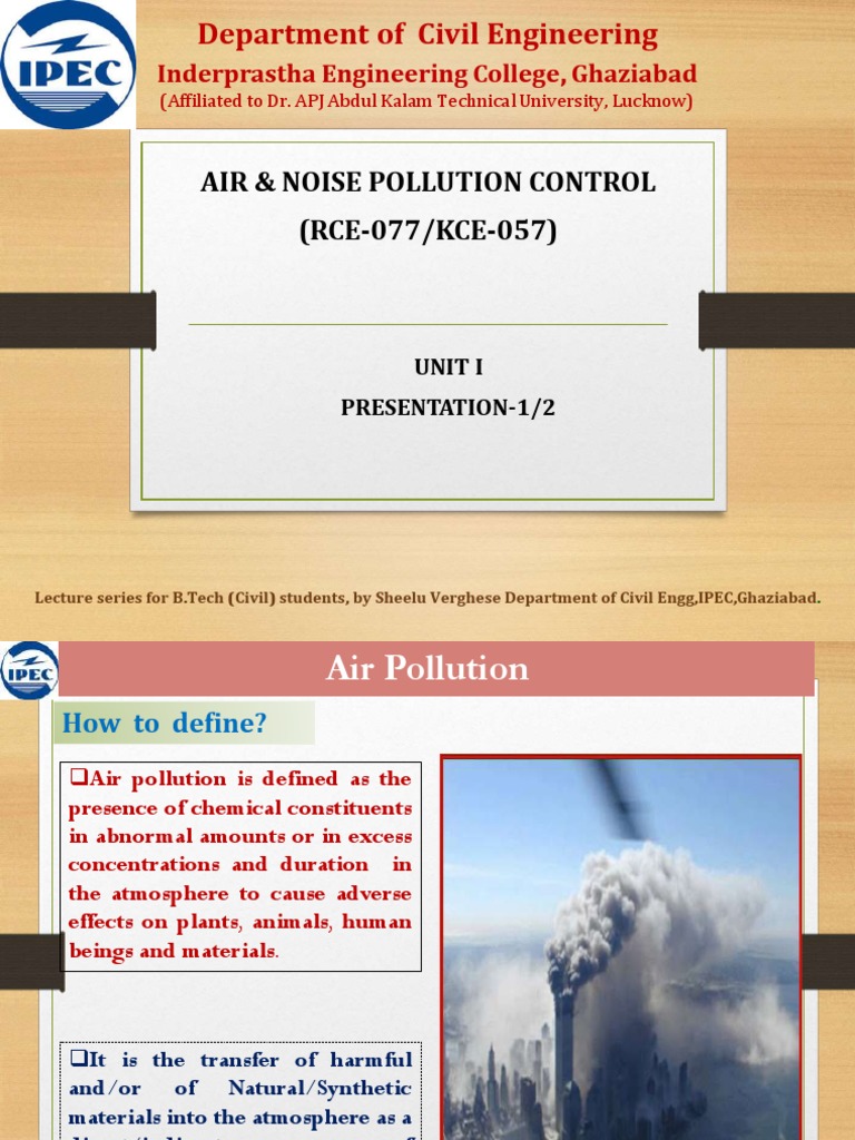 ANPC - Unit 1-PPT-1 PDF | PDF | Stratosphere | Particulates