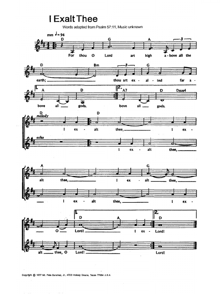 I Exalt Thee PDF | PDF
