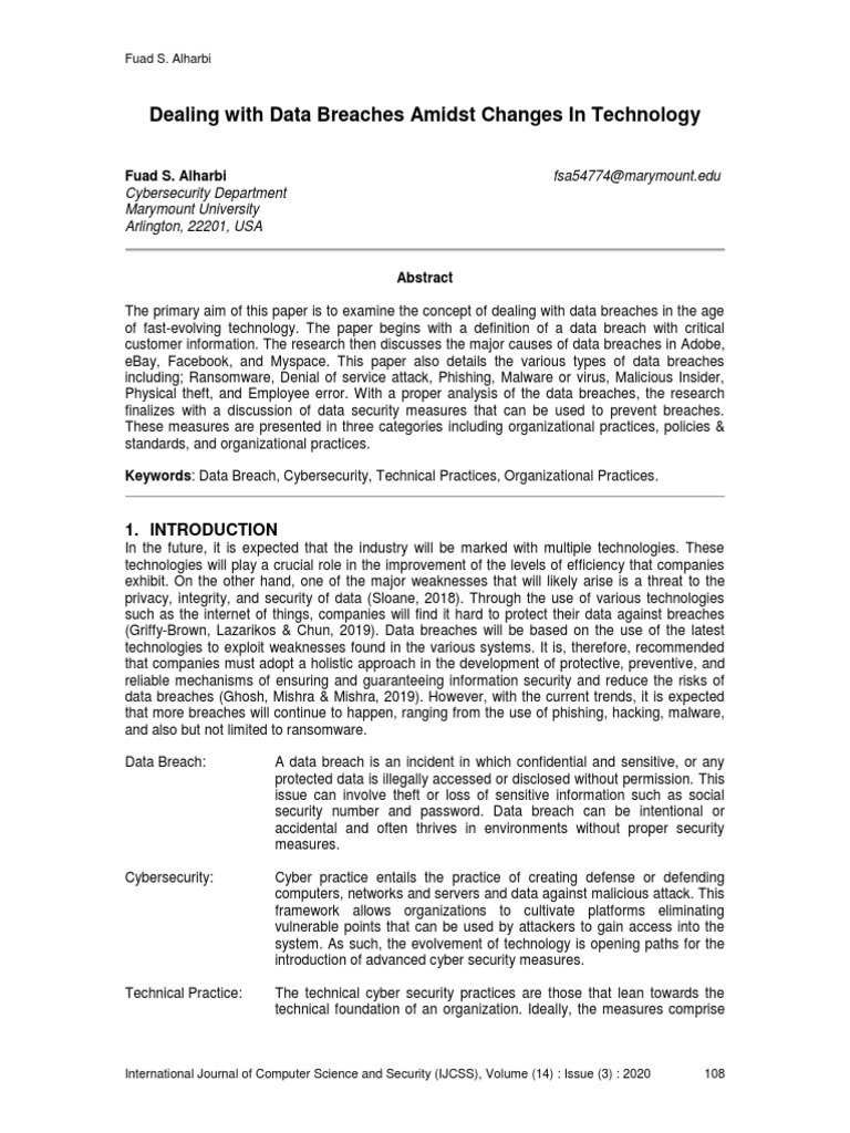 Data Breaches and Cybersecurity Solutions | PDF | Computer Security ...