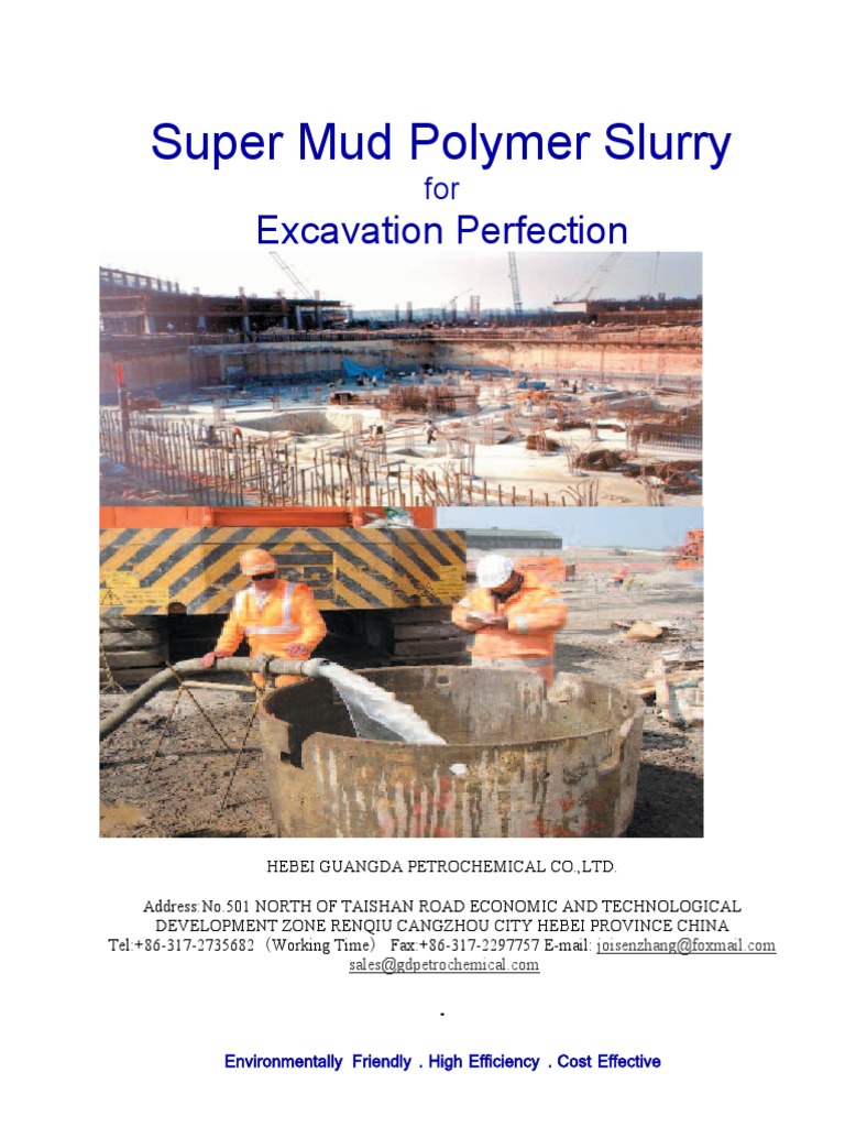 Super Mud Polymer Slurry: Excavation Perfection | PDF | Density | Polymers