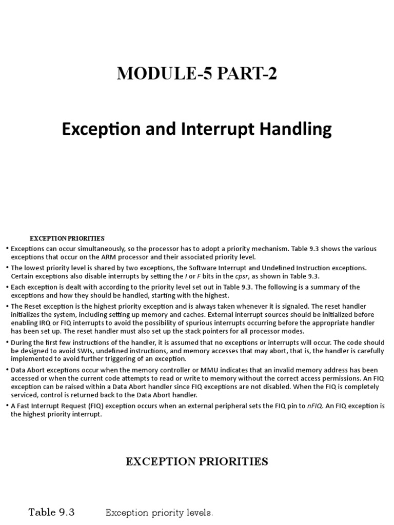 Module-5 Part-2: Exception and Interrupt Handling | PDF | Office ...