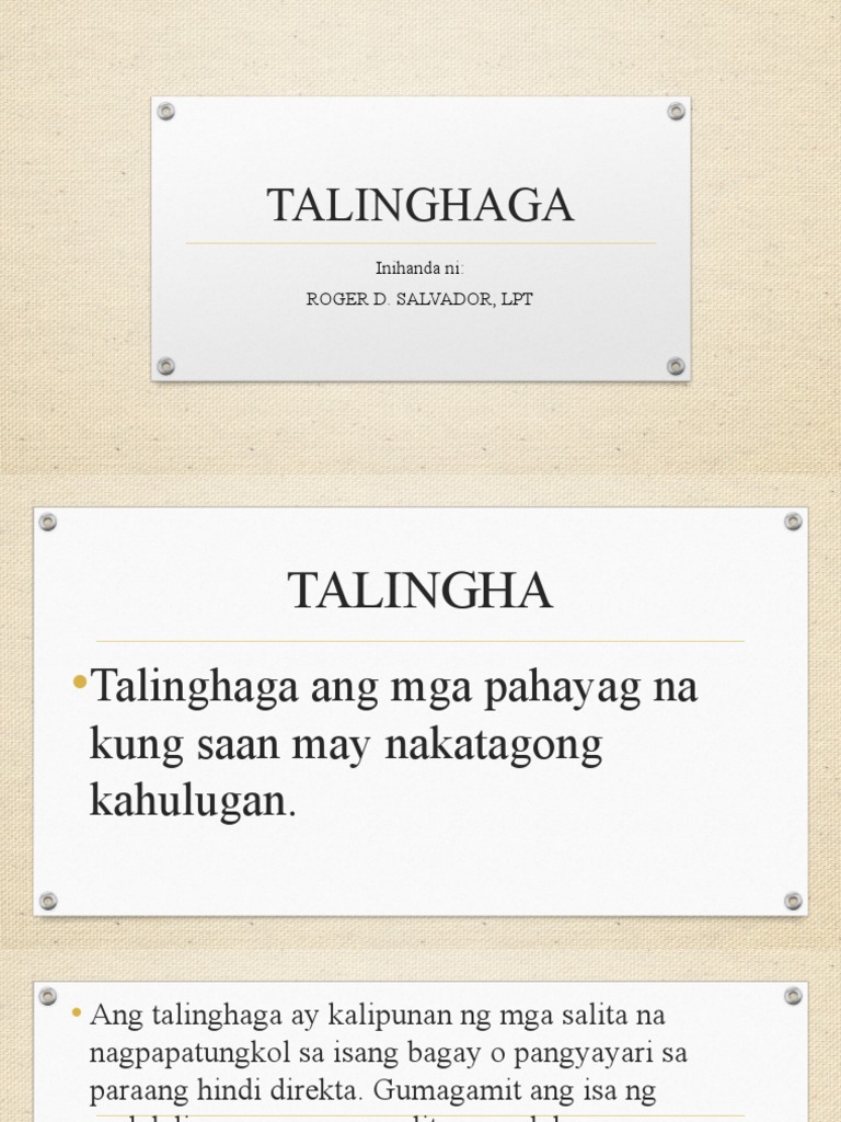 Talinghaga - Filipino Viii | PDF