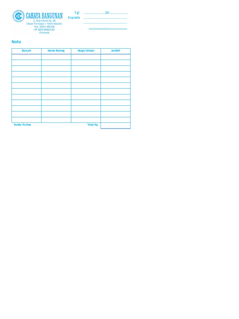 Bon Toko Bangunan | PDF