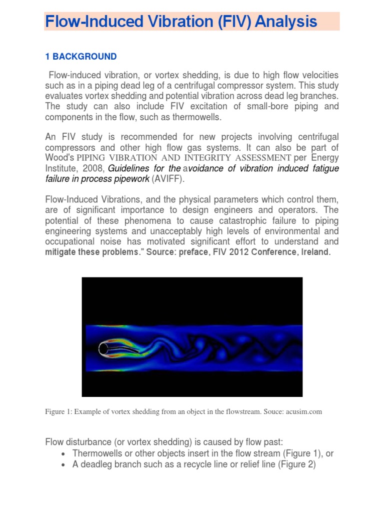 Flow-Induced Vibration Analysis in Piping | PDF | Resonance | Fluid ...