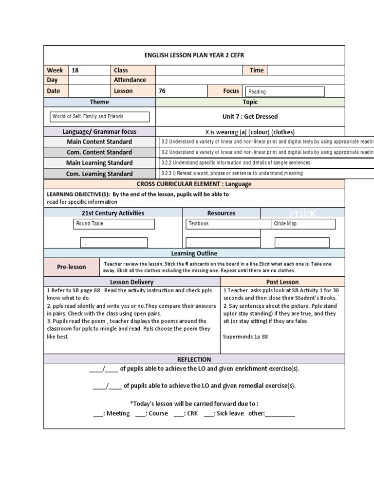 LEARNING OBJECTIVE (S) : by The End of The Lesson, Pupils Will Be Able ...