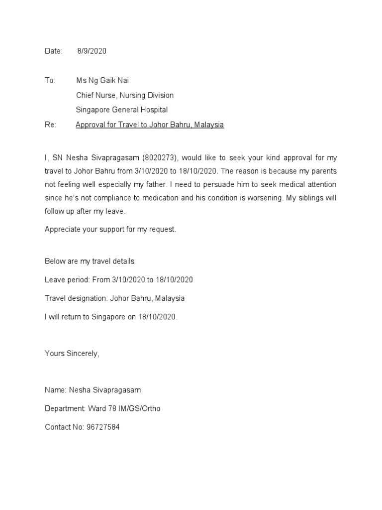 Nesha Travel Letter | PDF | Wellness