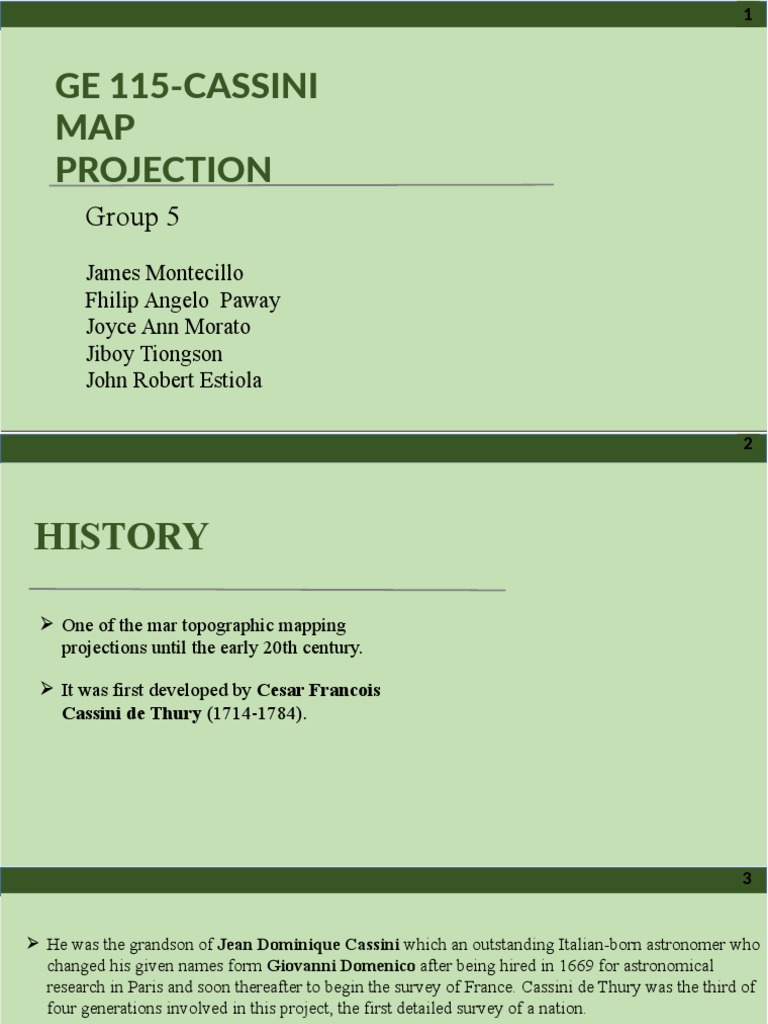 Ge 115 Cassini Map Projection Group 5 | PDF | Infographics | Earth Sciences