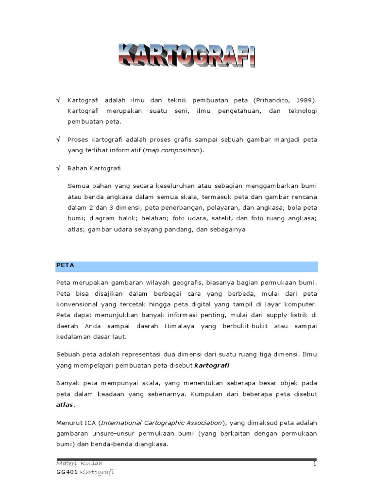 Pengantar Ilmu Kartografi dan Peta | PDF | Sains & Matematika