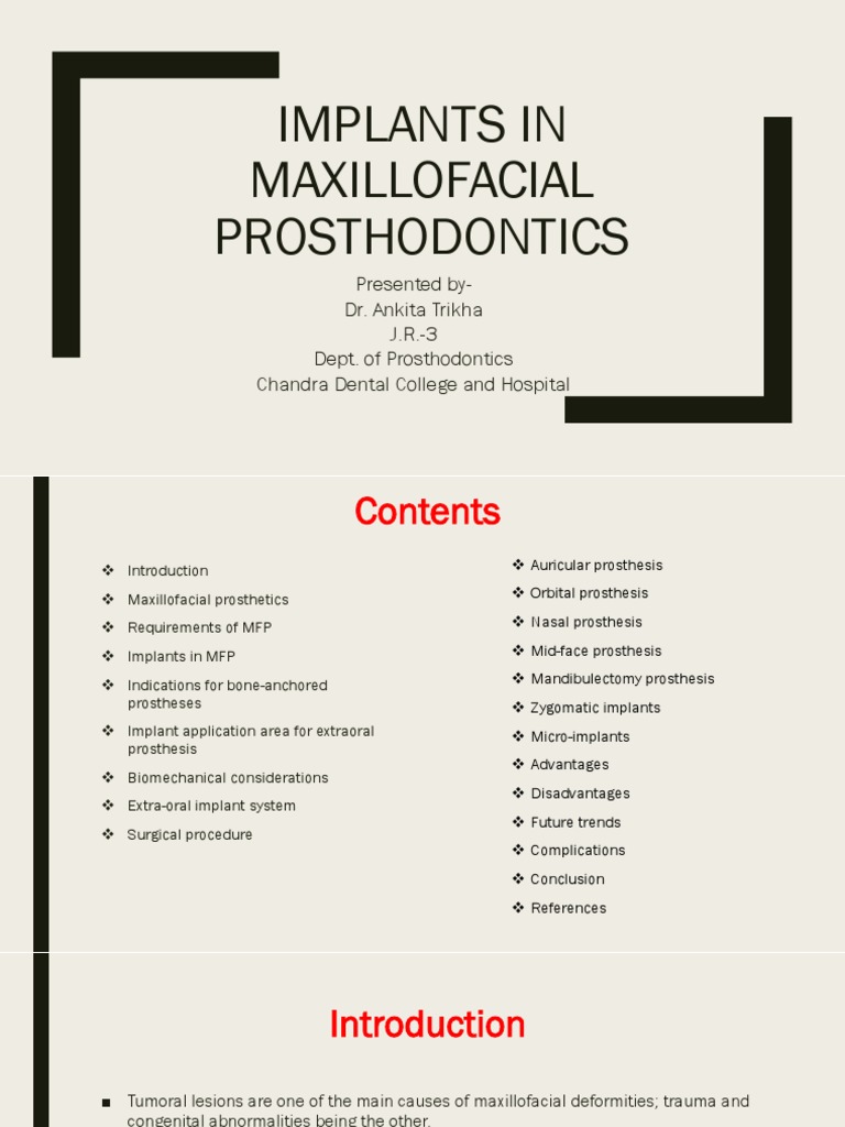 Implants in Maxillofacial Prosthodontics PDF | PDF | Dental Implant ...