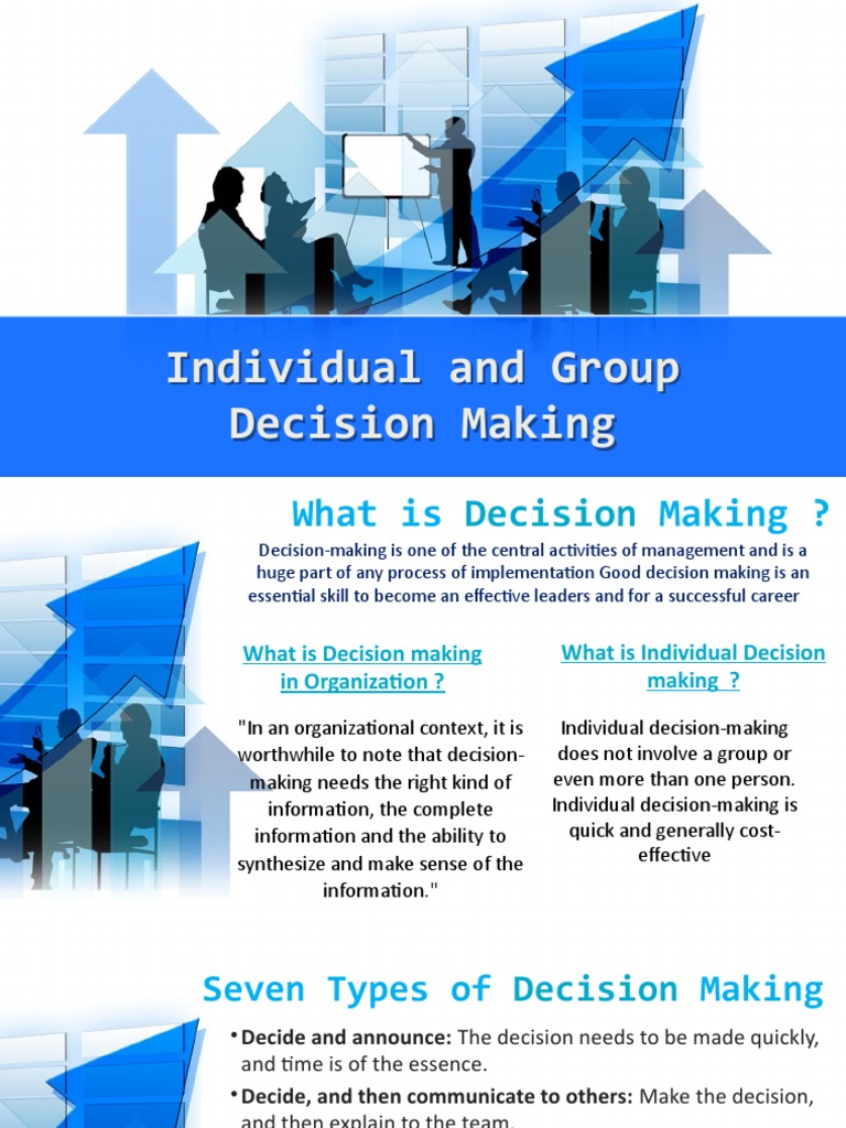 Individual and Group Decision Making | PDF | Decision Making | Perception