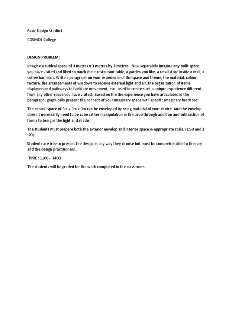 Basic Design Studio I | PDF