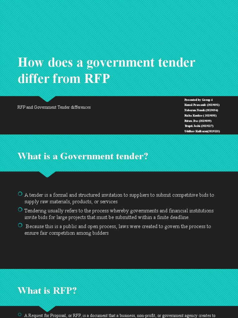 How Does A Government Tender Differ From RFP | PDF | Request For ...