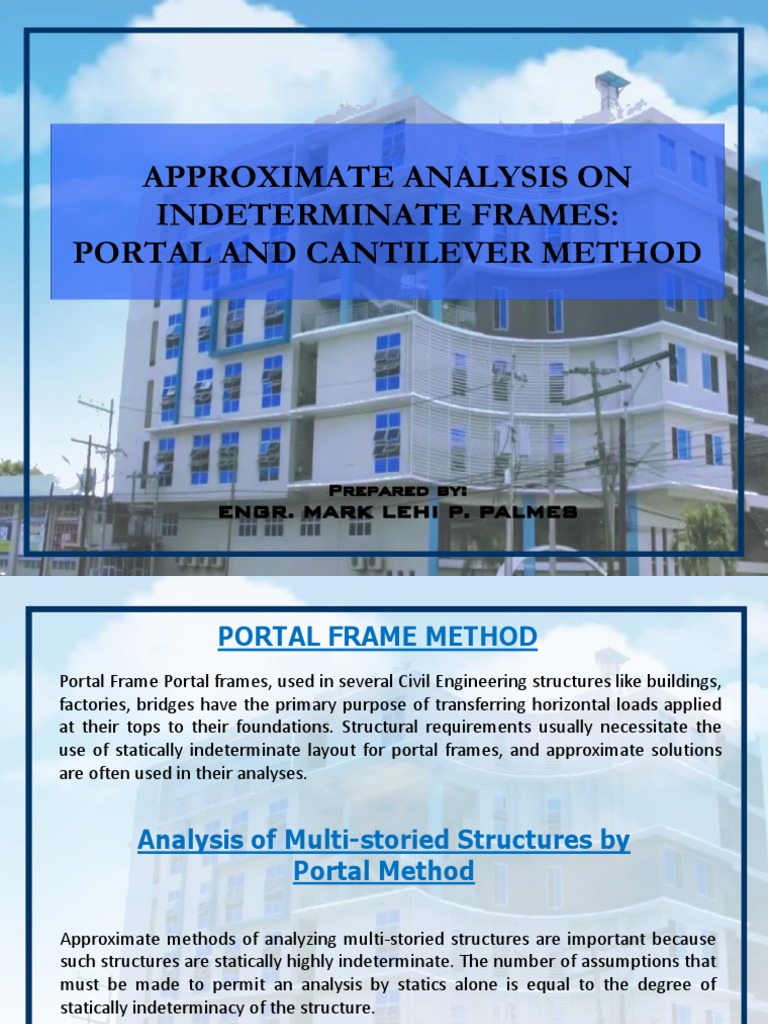 Approximate Analysis Method Portal and Cantilever | PDF | Beam (Structure) | Column