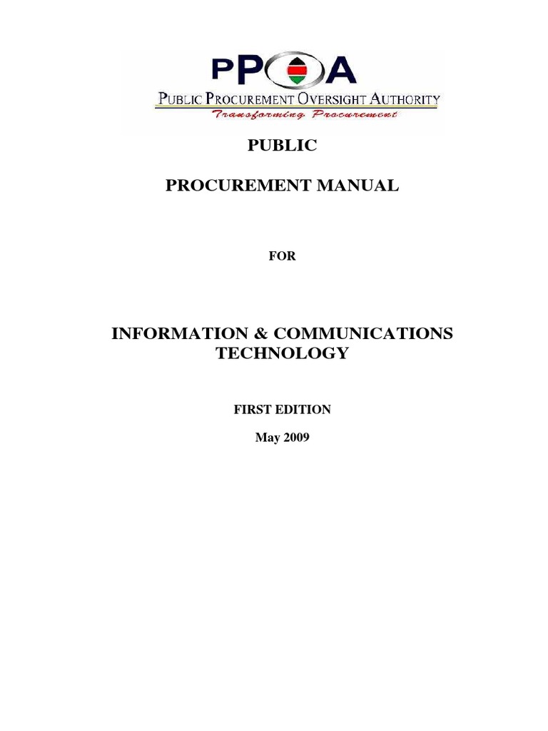 PPOA Ict - Procurement Manual | PDF | Procurement | Outsourcing