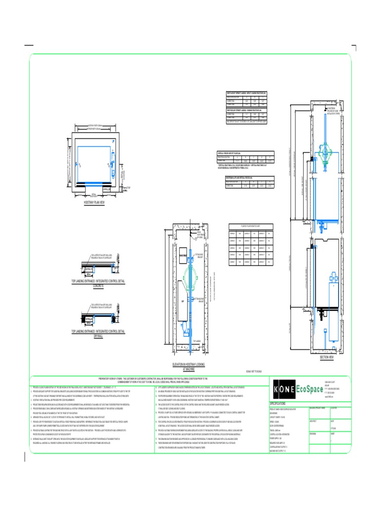 Ecospace: Hoistway Plan View | PDF | Elevator | Components