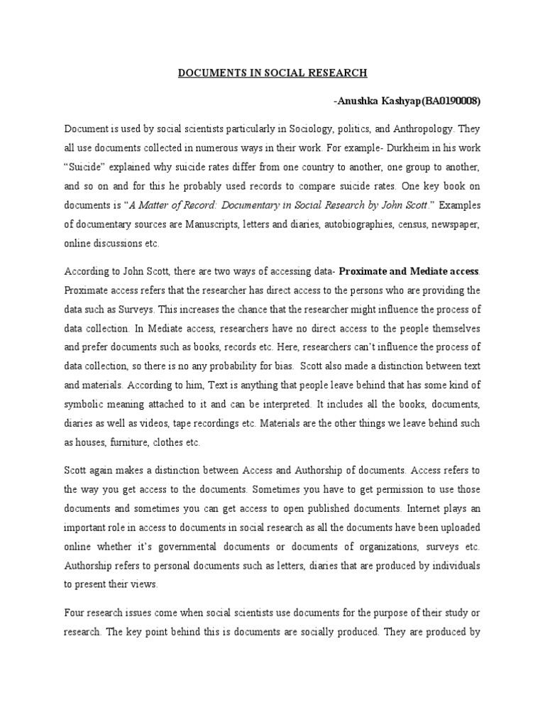 Sociology Assignment - IV | PDF | Social Research | Sociology