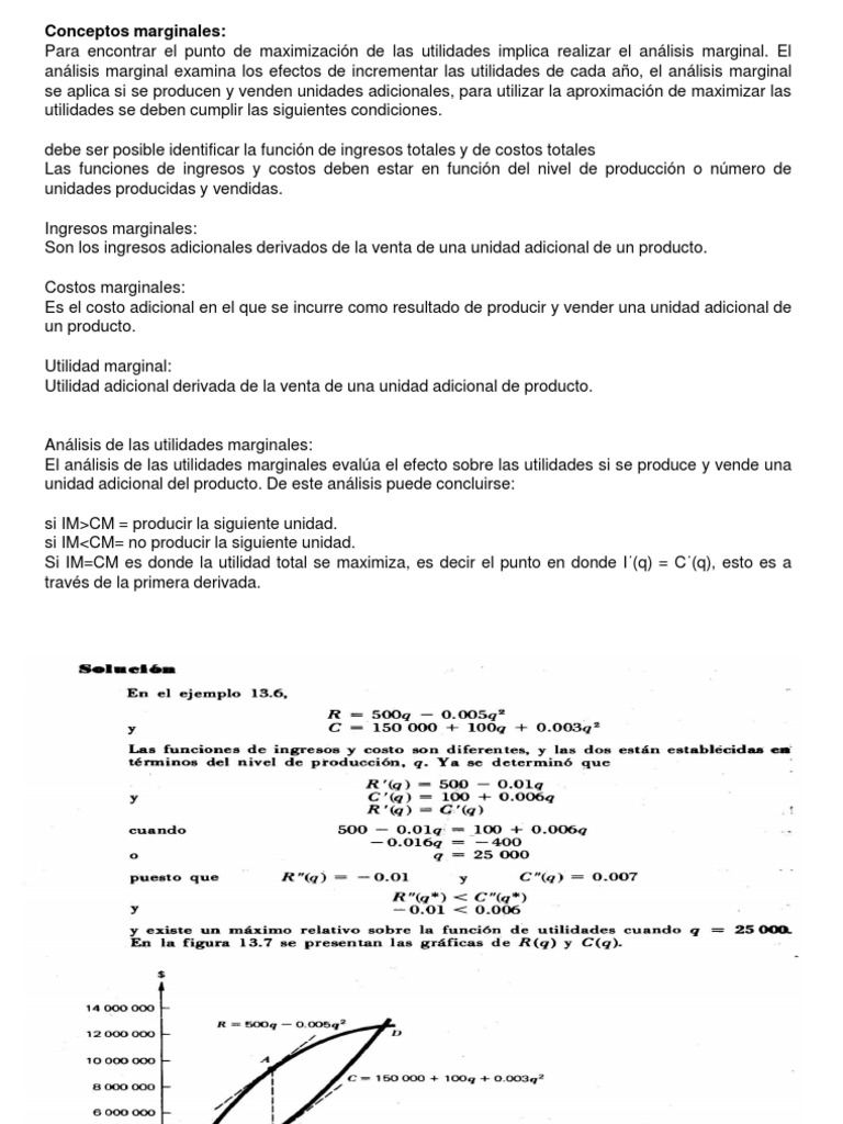 Conceptos Marginales | PDF | Costo marginal | Análisis matemático