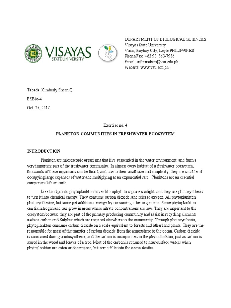 Plankton Communities in Freshwater Ecosystem | PDF | Plankton ...