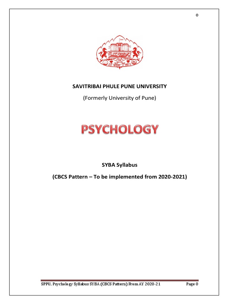 SPPU SYBA Psychology Syllabus 2020-21 | PDF | Mental Disorder ...