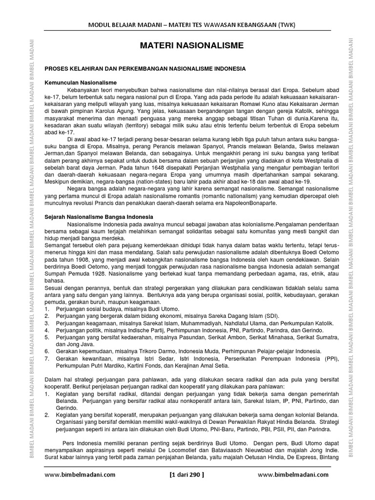 Materi TWK Nasionalisme PDF | PDF