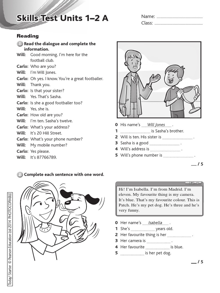 Skills Test Units 1-2 A: Name: Class: Reading | PDF