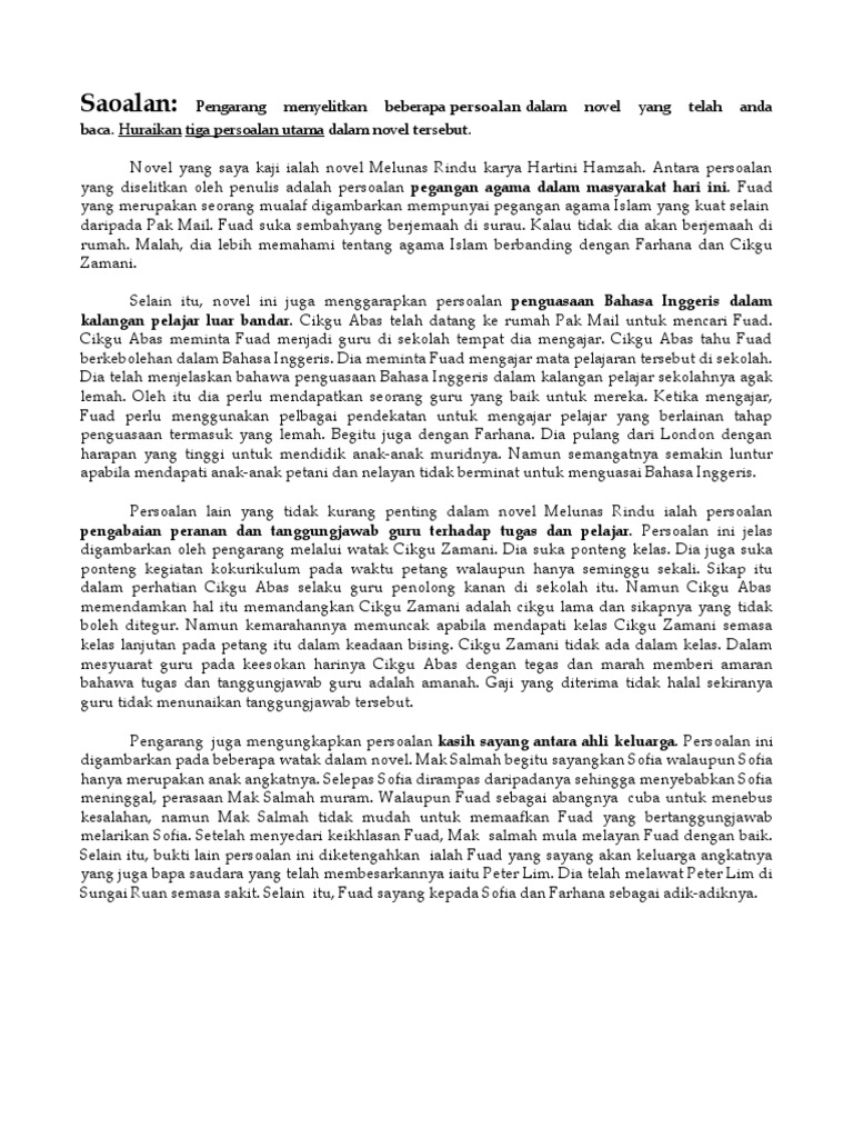 Latihan Contoh Persoalan Novel | PDF