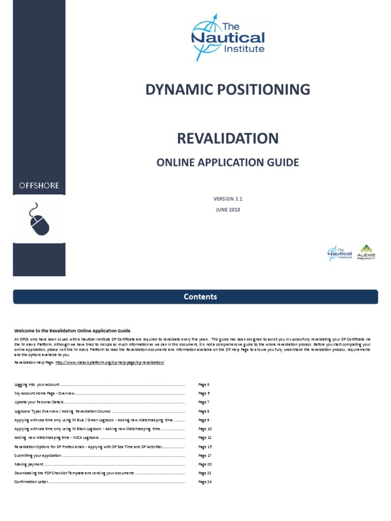 Dynamic Positioning Revalidation: Online Application Guide | PDF | Login | Password