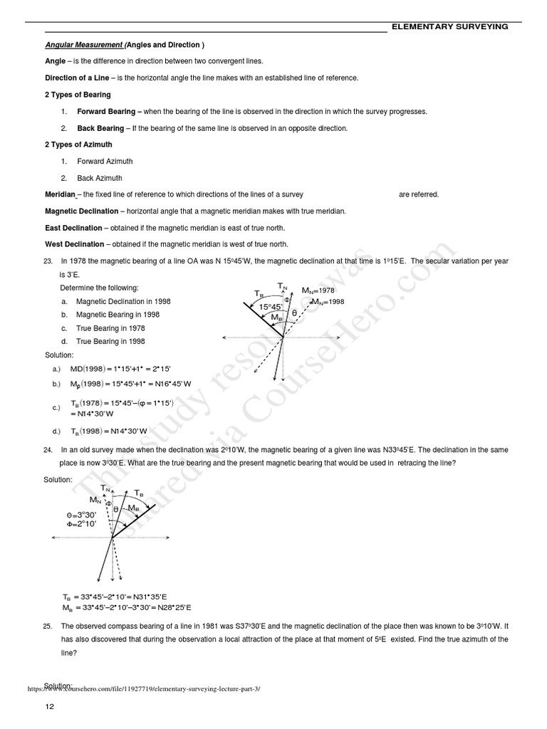 This Study Resource Was: Angular Measurement (Angles and Direction) | PDF
