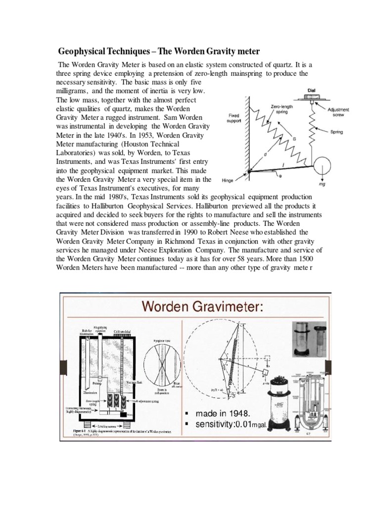 Worden Gravity Meter Overview | PDF