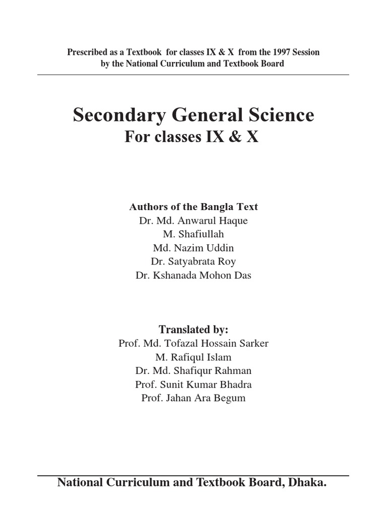 Old Class 9-10 General Science English PDF | PDF | Atmosphere Of Earth ...