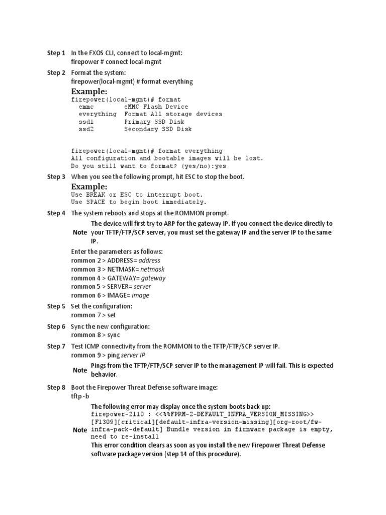 FTD Firewall Reimage | PDF | Ip Address | Booting
