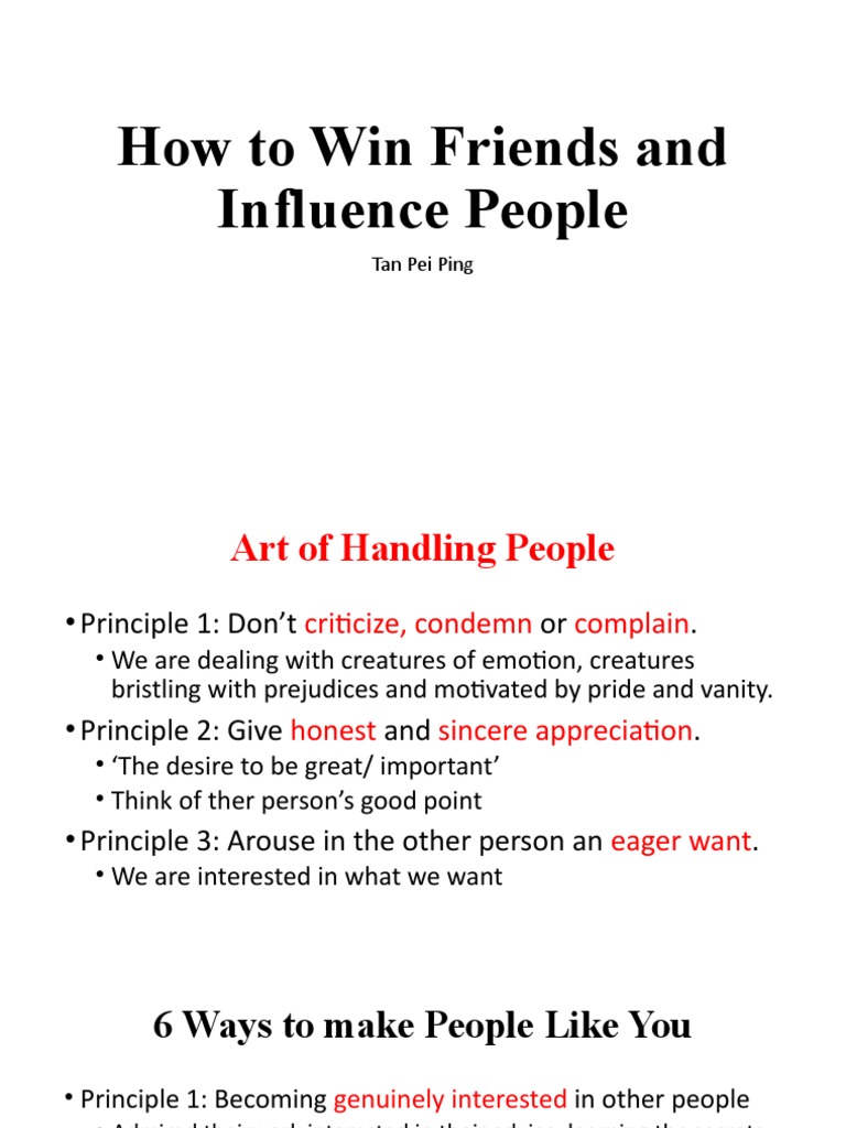 How to Win Friends: Key Principles | PDF