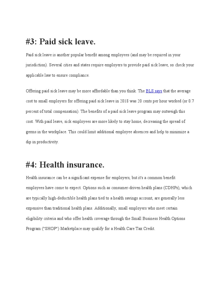 Paid Sick Leave and Health Insurance Benefits | PDF | Social Science