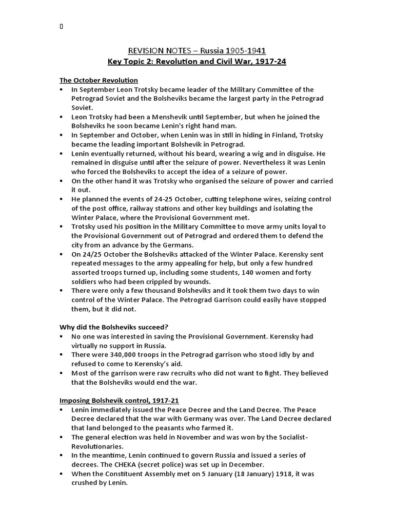 Bolshevik Decrees and Civil War Impact | PDF | Vladimir Lenin | Bolsheviks