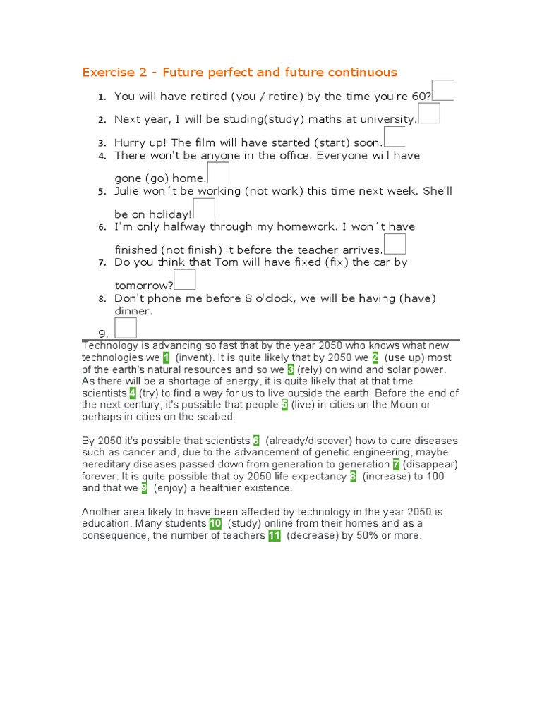 Future Perfect-Future Continuous | PDF