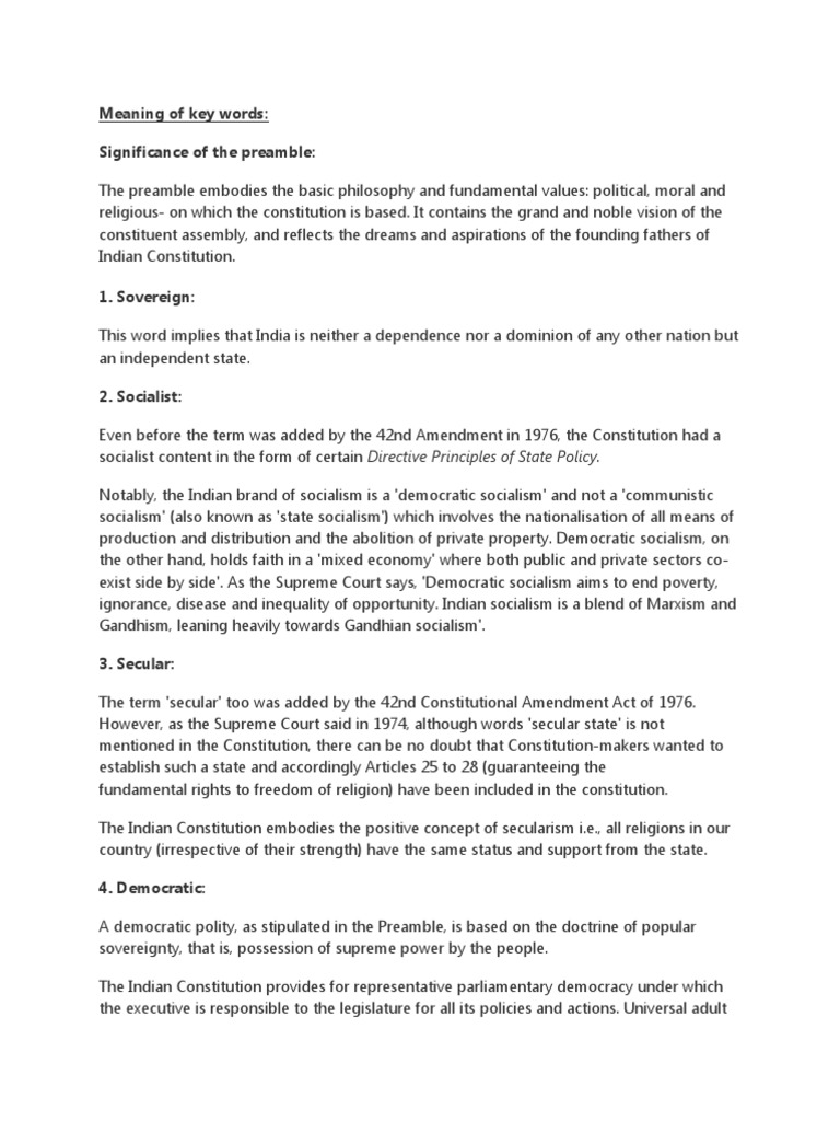 Preamble - Key Words | PDF | Socialism | Political Science