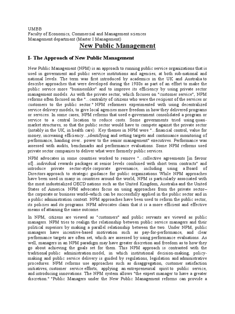 New Public Management | PDF | Political Science | Accountability