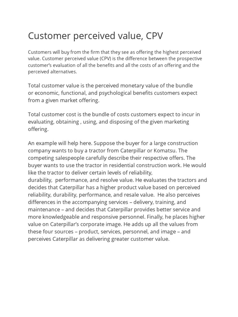Customer Perceived Value | PDF