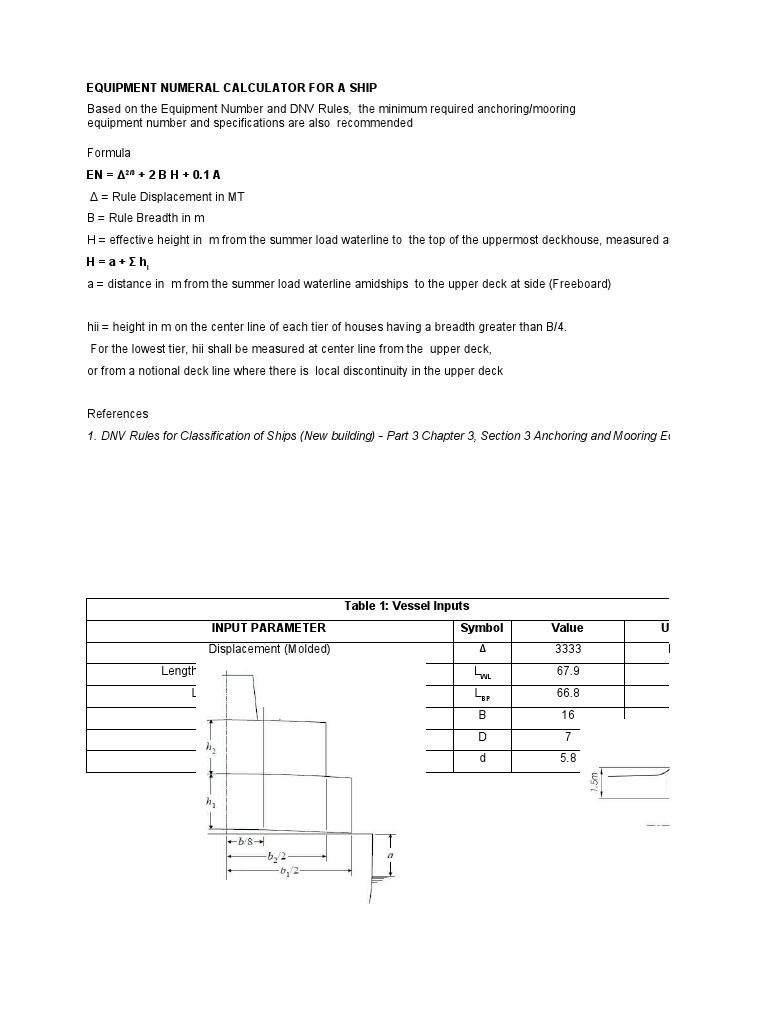 Equipment Numeral Calculator For A Ship | PDF | Shipping | Shipbuilding