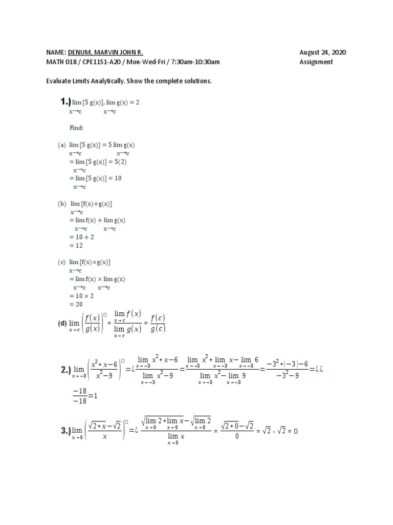 Limits Theorem | PDF | Teaching Mathematics | Mathematical Analysis
