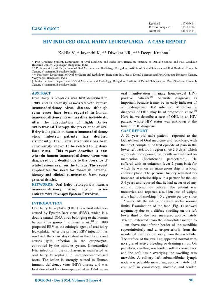 9211 - Case Report | PDF | Hiv/Aids | Management Of Hiv/Aids