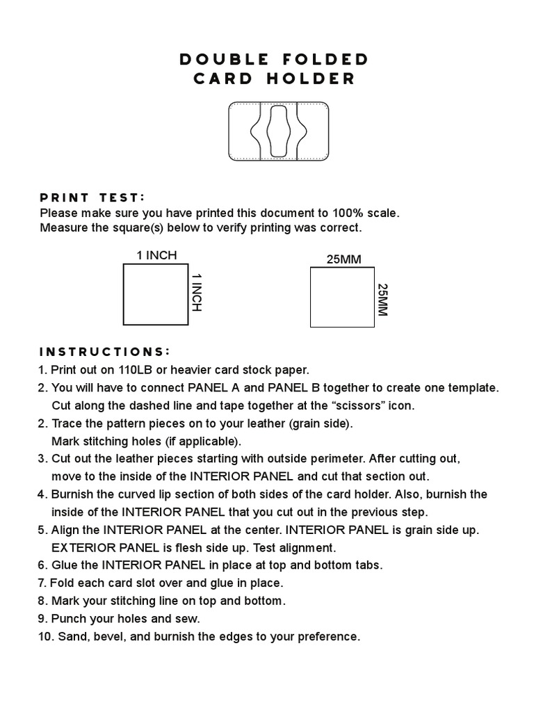 Double Folded Card Holder Template | PDF