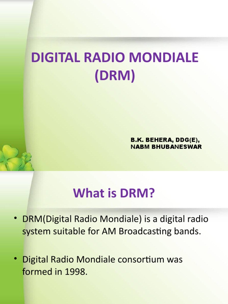 Digital Radio Mondiale (DRM) - Jan | PDF | Modulation | Radio