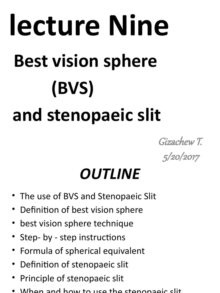 Best Vision Sphere and Stenopaeic Slit | PDF | Human Eye | Ophthalmology