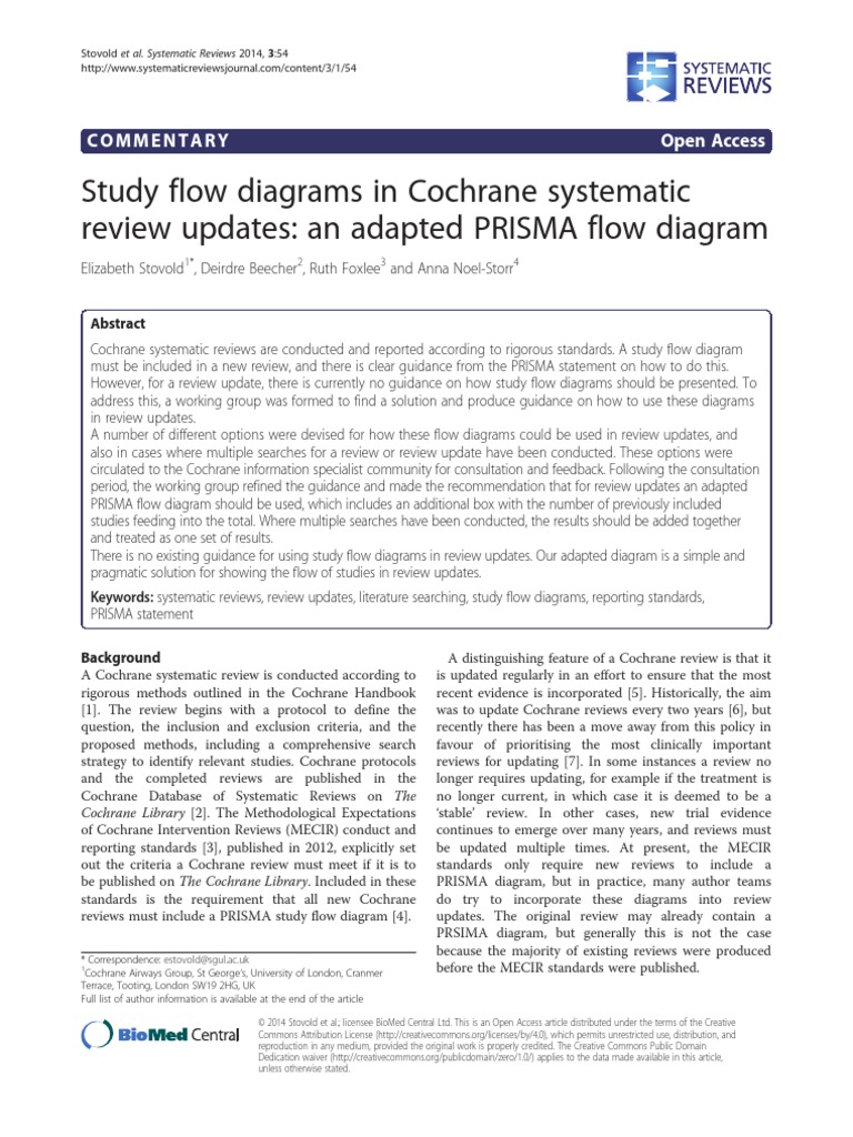 Study Flow Diagrams in Cochrane Systematic Review Updates: An Adapted ...