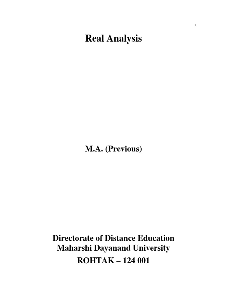 Real Analysis-Final | PDF | Series (Mathematics) | Real Analysis