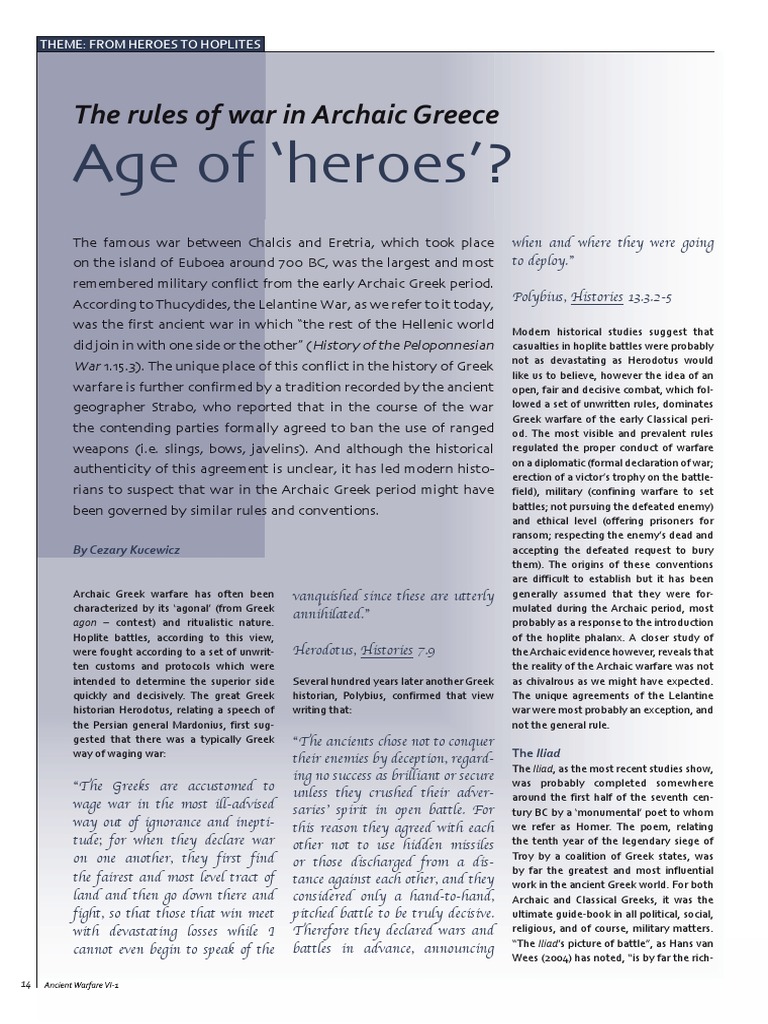 Age of Heroes'?: The Rules of War in Archaic Greece | PDF | Iliad | Hector