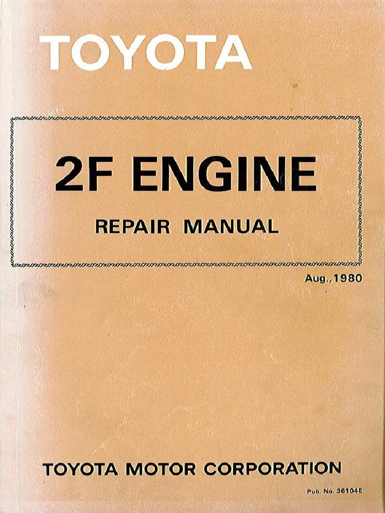 Toyota 2F Engine Repair Manual PDF | PDF